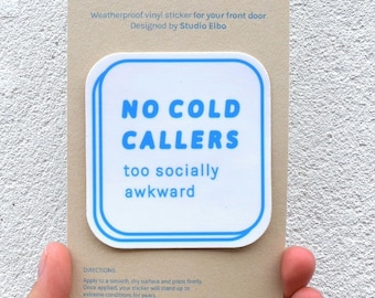Funny No Cold Callers Sticker / Red No Soliciting Sign - Etsy
