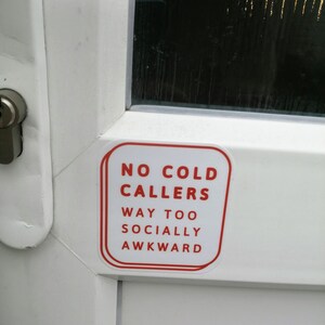 Funny No Cold Callers Sticker / Red No Soliciting Sign - Etsy