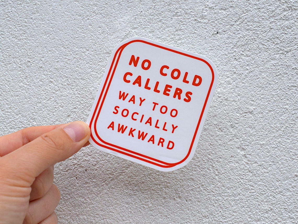 Funny No Cold Callers Sticker / Red No Soliciting Sign - Etsy