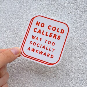 Funny No Cold Callers Sticker / Red No Soliciting Sign - Etsy