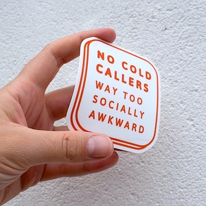 Funny No Cold Callers Sticker / Red No Soliciting Sign - Etsy