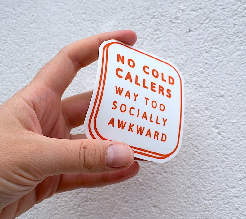 Funny No Cold Callers Sticker / Red No Soliciting Sign - Etsy