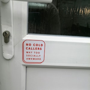Funny No Cold Callers Sticker / Red No Soliciting Sign - Etsy
