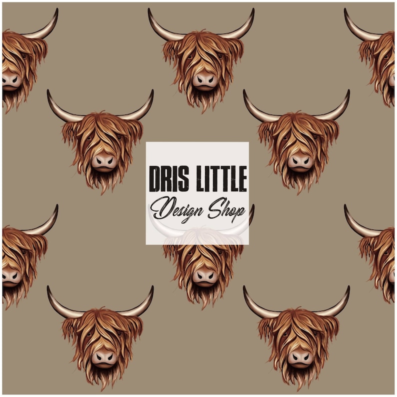 Seamless Highland Cow Cows File Files Pattern Patterns - Etsy