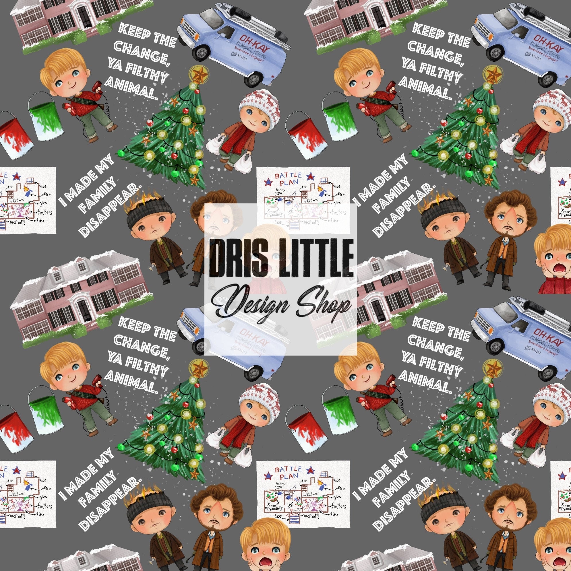 Home Alone Seamless Pattern file | Etsy