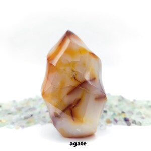 Crystal Flame Tower Carving Reiki Amazonite Purple Mica Agate Mineral ...