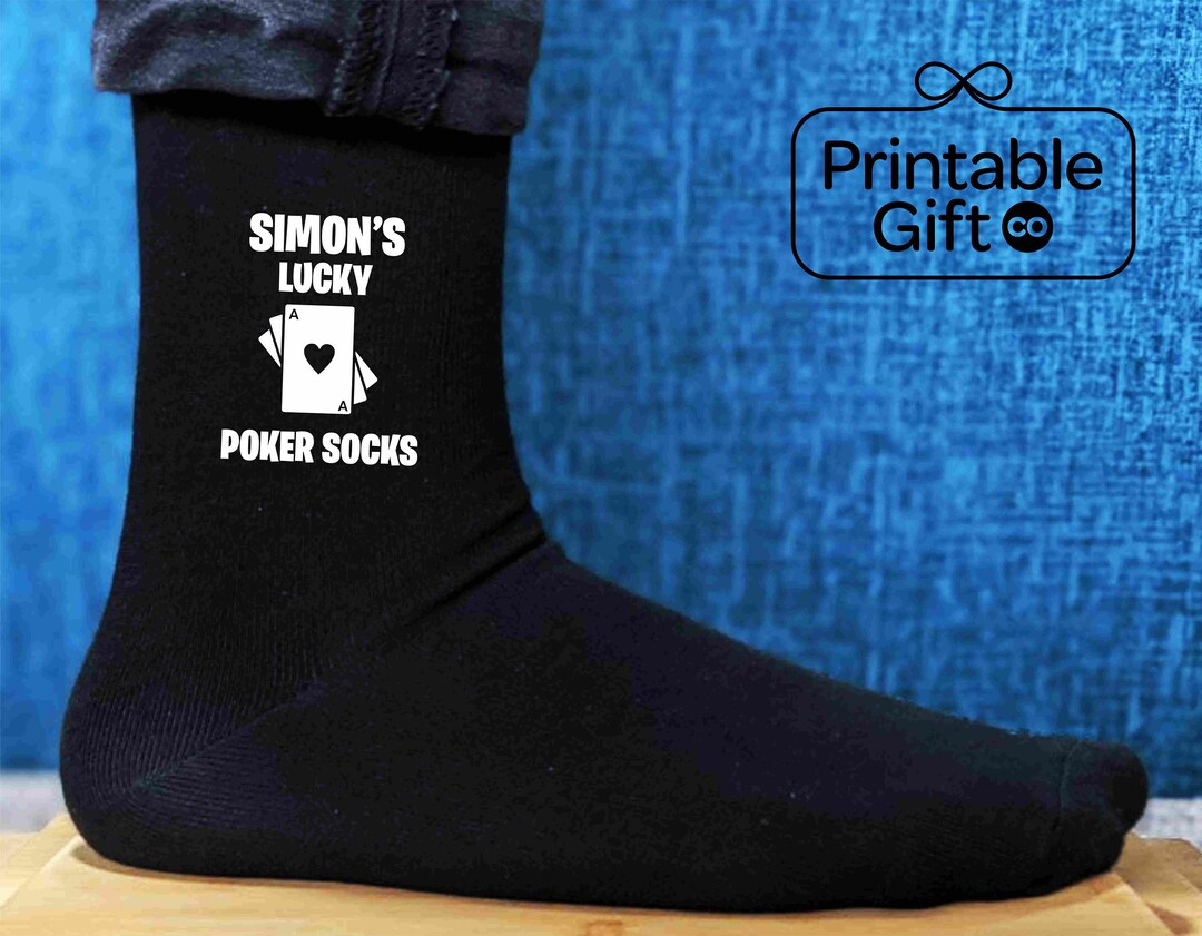 Personalised Lucky Poker Socks - Printed Men's Gambling Gift - Vegas ...