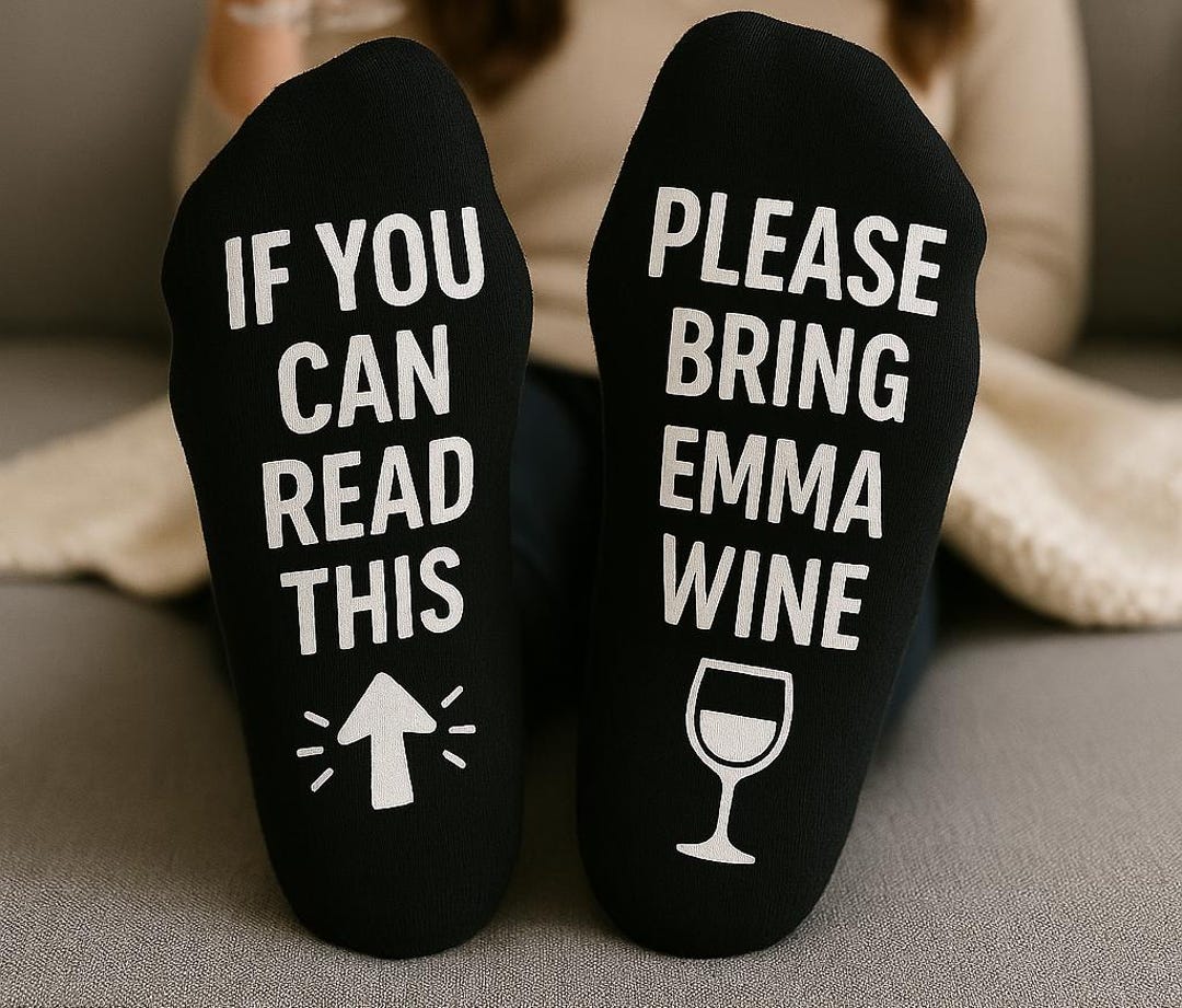 Personalised Wine Socks for Women – Cozy Funny Gift for Wine Lovers ...