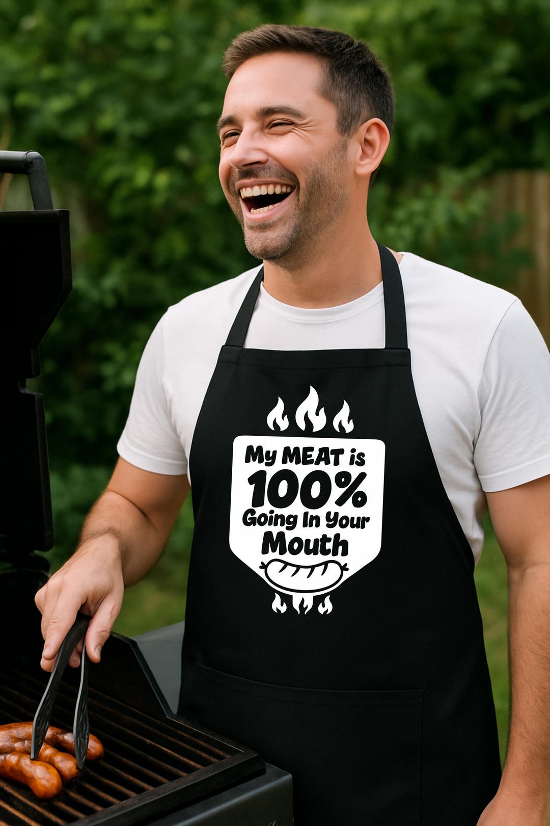 Funny Rude Personalised Bbq/cooking Apron - My Meat is Going in Your ...