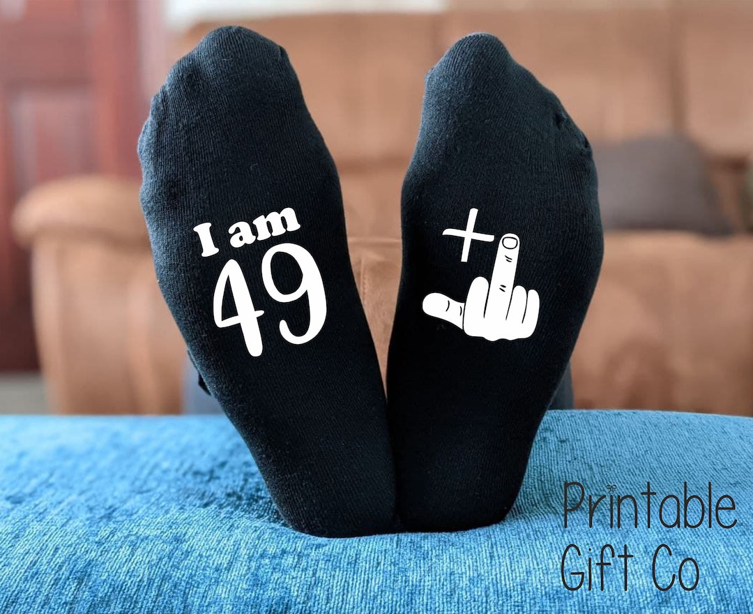 Funny Rude 50th Birthday Socks - 18th 21st 30th 40th 50th 60th - 49+1 ...