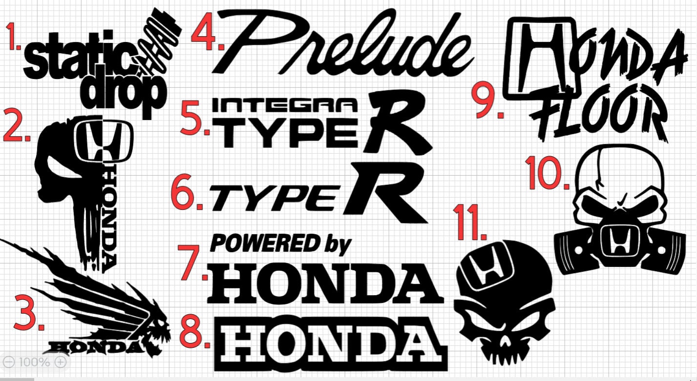 Honda DECALS for Car Bike Etc prelude Accord Crv Civic - Etsy