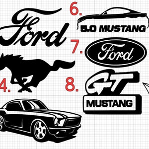 Ford Emblem, Ford Mustang Decals, 5.0, GT Sticker, Bumper Sticker, Car ...