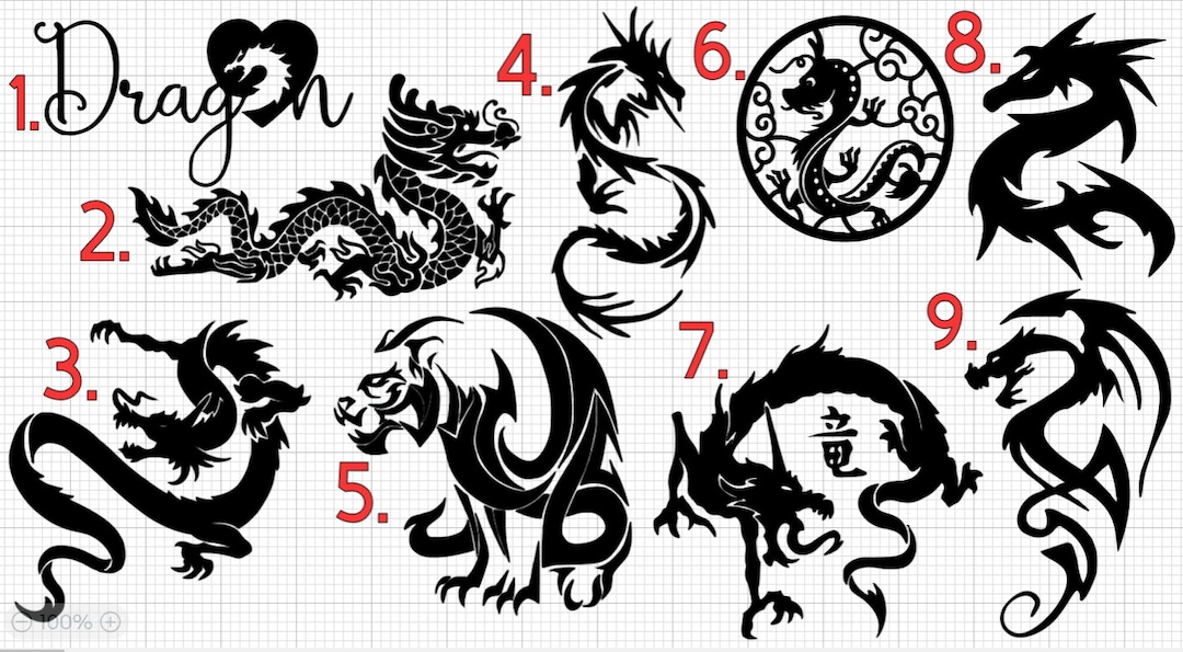 Dragon Decals Chinese Dragon Bumper Stickers Permanent Glossy Vinyl ...