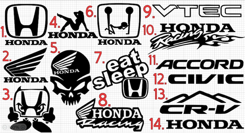 JDM Honda Car Decals, Honda Racing, Honda Accord Sticker, Civic ETC ...