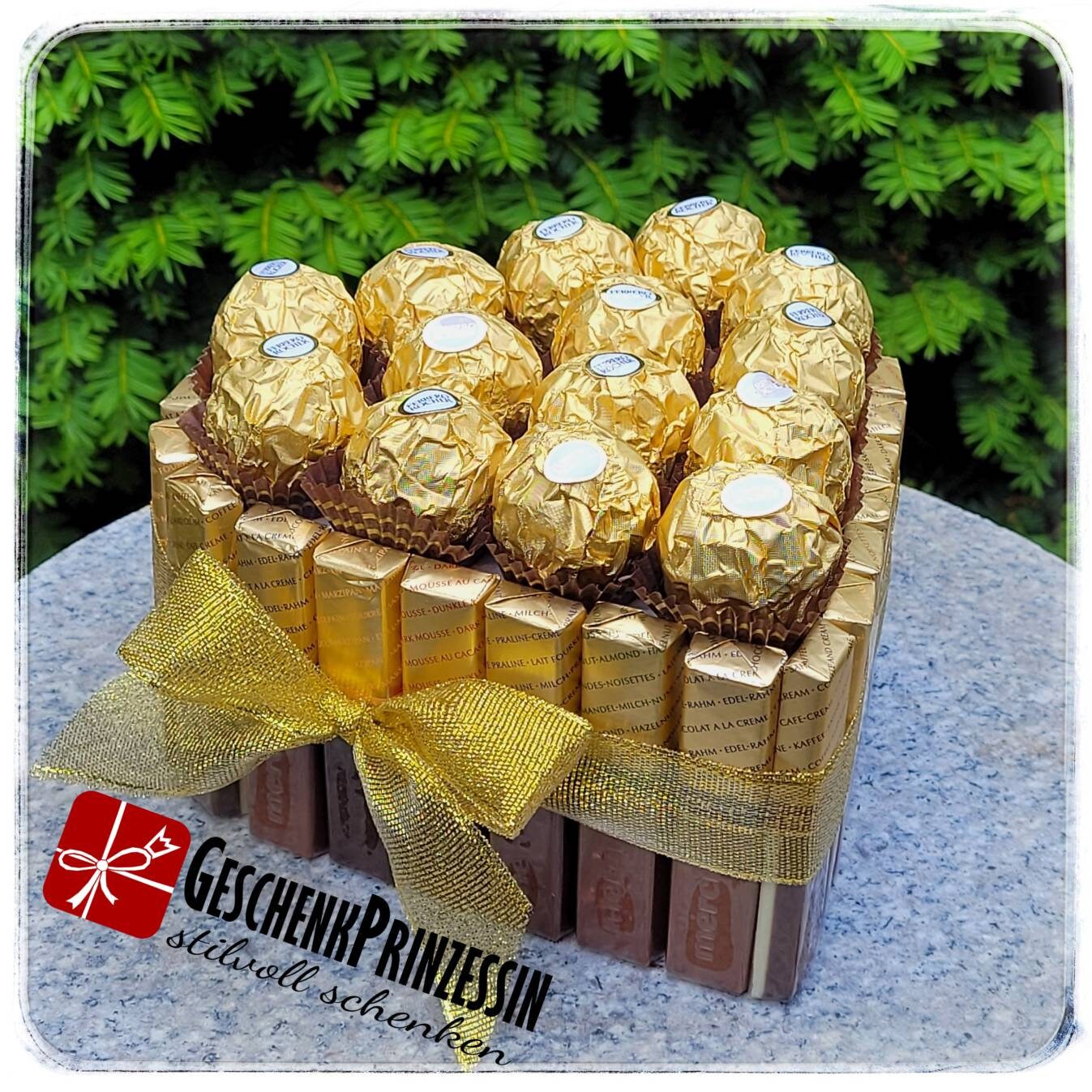 Merci Cake Rocher Birthday Gift Chocolate Cake Pralines Cake Thank You ...