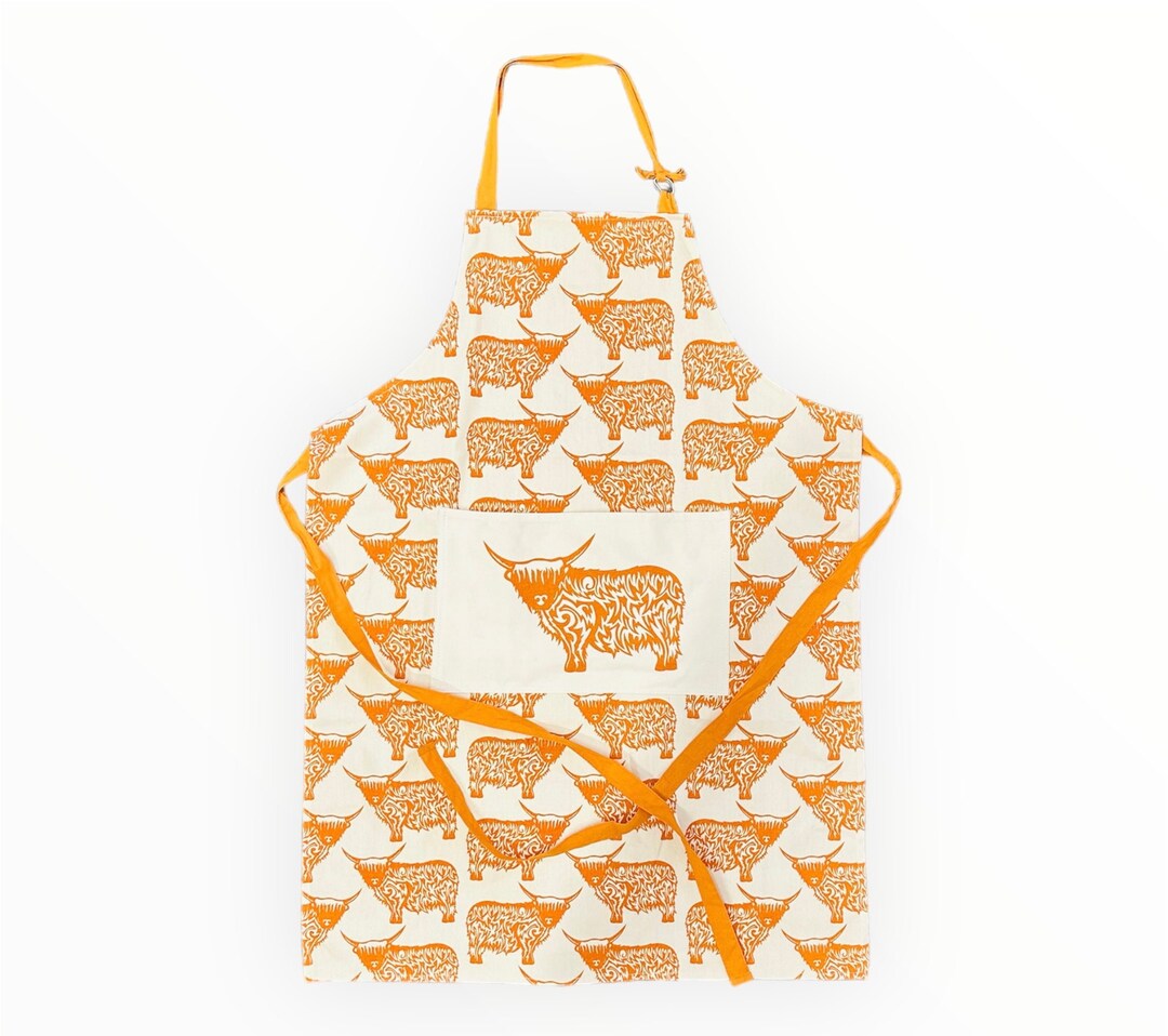 Highland Cow Apron Kitchen Apron Cute Apron Gift for Her Cooking Gift ...