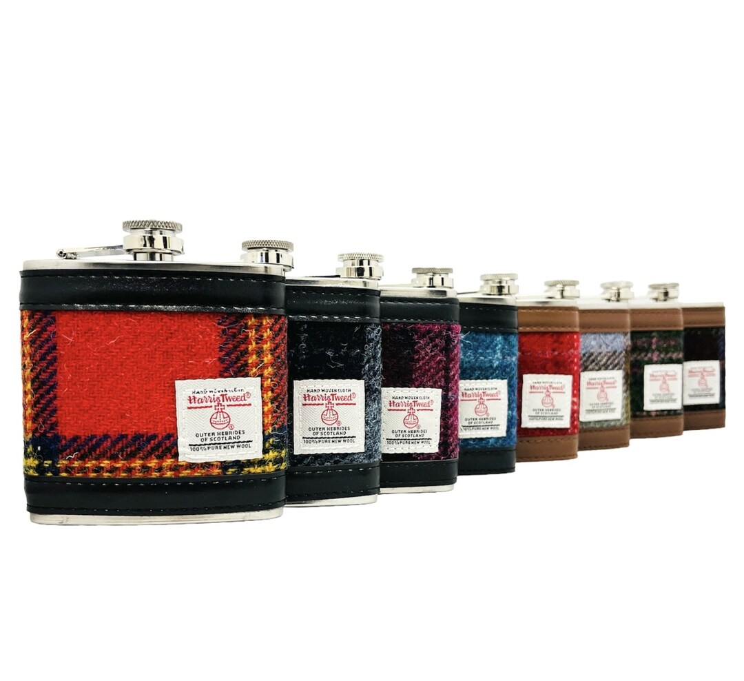 Harris Tweed Hip Flask 6oz Mens Gifts Fathers Day Gifts Best Man Gifts ...