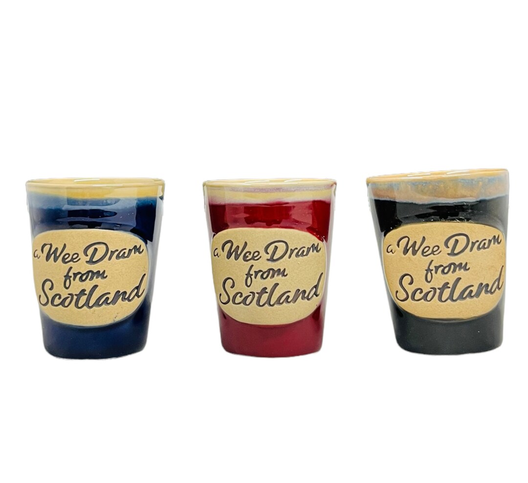 Stoneware Shot Cups wee Dram From Scotland Shot Glasses Cute Cup Gifts ...