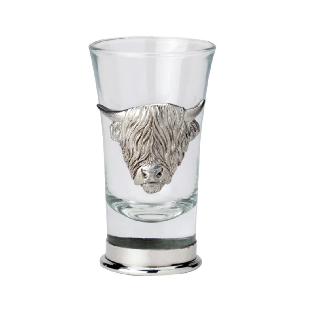 Highland Cow Emblem Shot Glass Unique Highland Cow Glassware Rustic ...