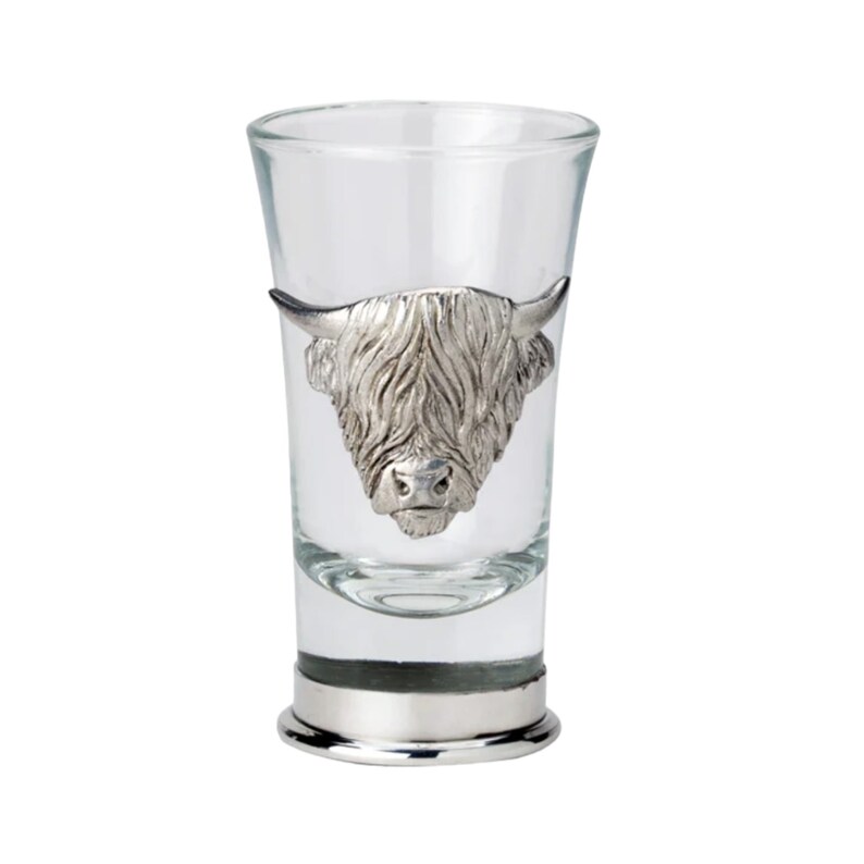Highland Cow Emblem Shot Glass Unique Highland Cow Glassware Rustic ...