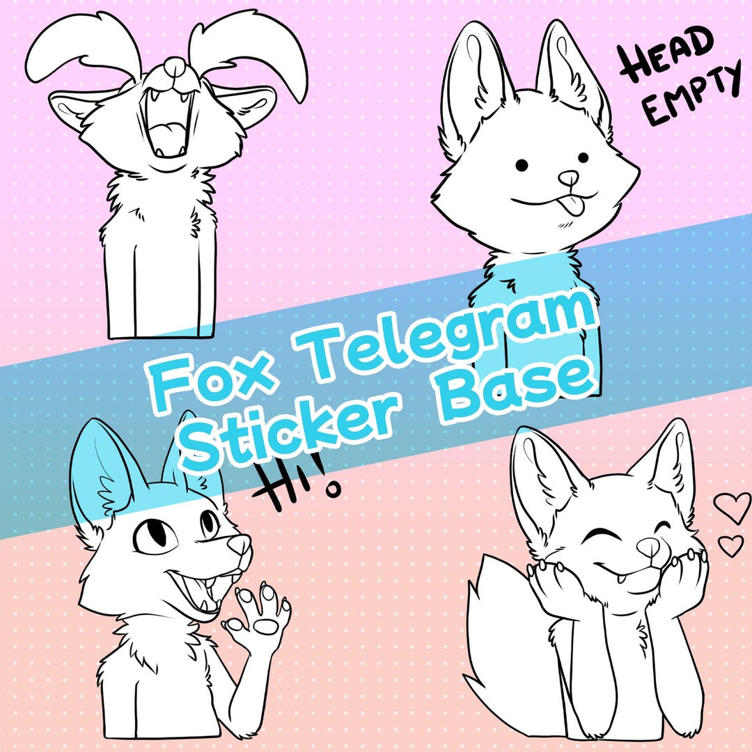 YCH, Telegram Sticker Set, Cute 'fox,' DIY, Base - Etsy