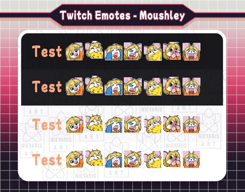 Twitch Emotes Pack "moushley" - Cute and Fun Emojis for Streamers - Etsy