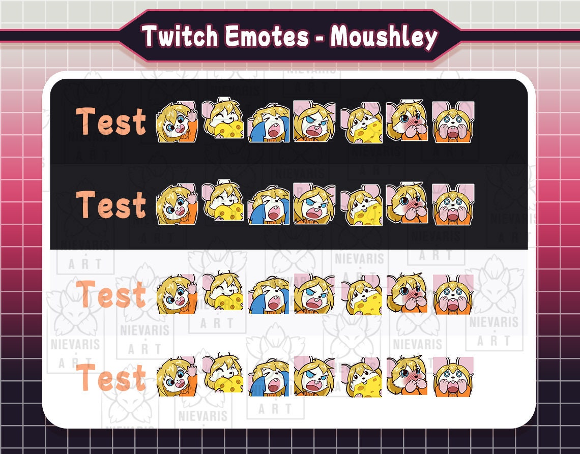 Twitch Emotes Pack moushley Cute and Fun Emojis - Etsy