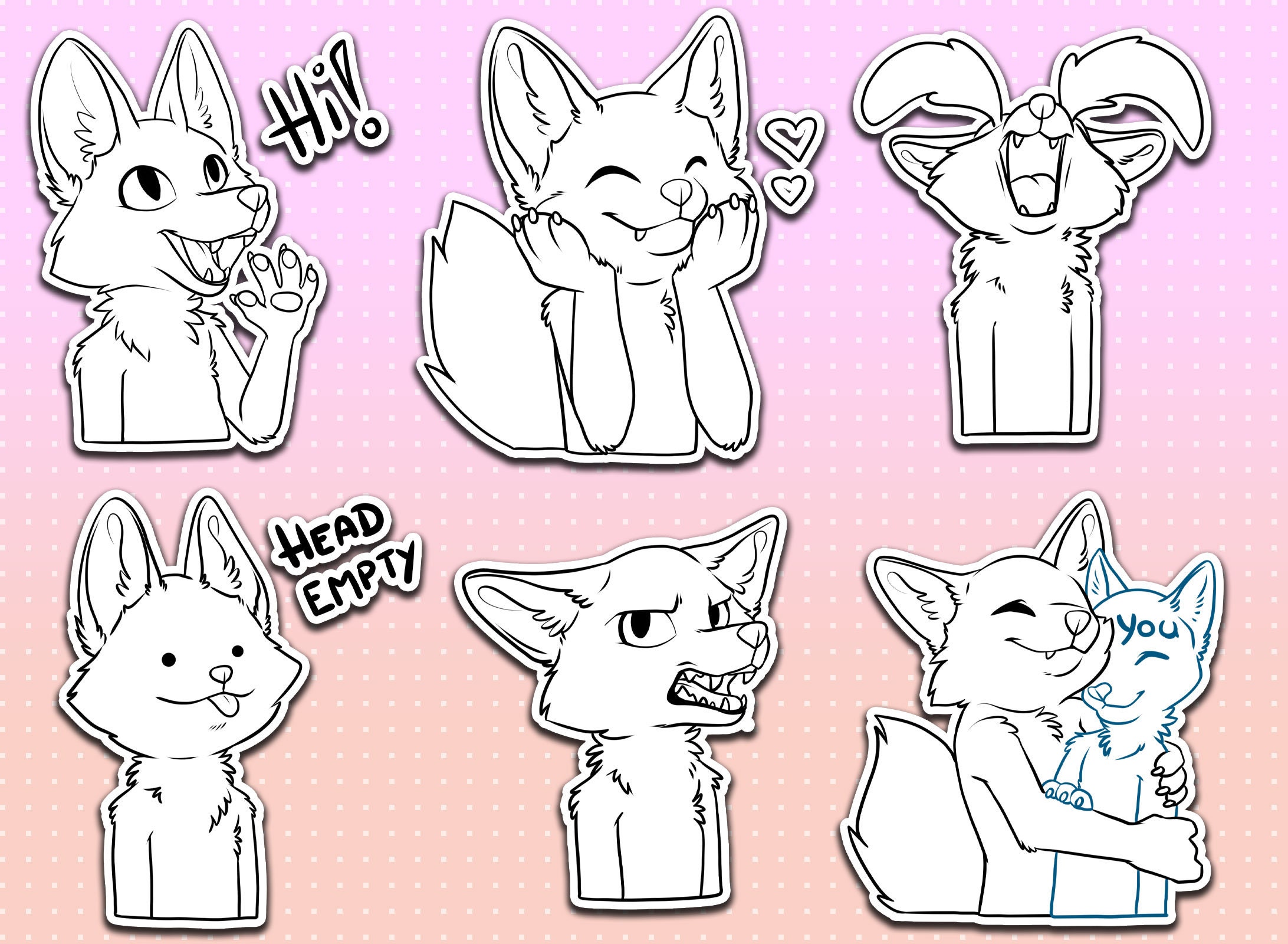 YCH Telegram Sticker Set Cute 'fox' DIY - Etsy