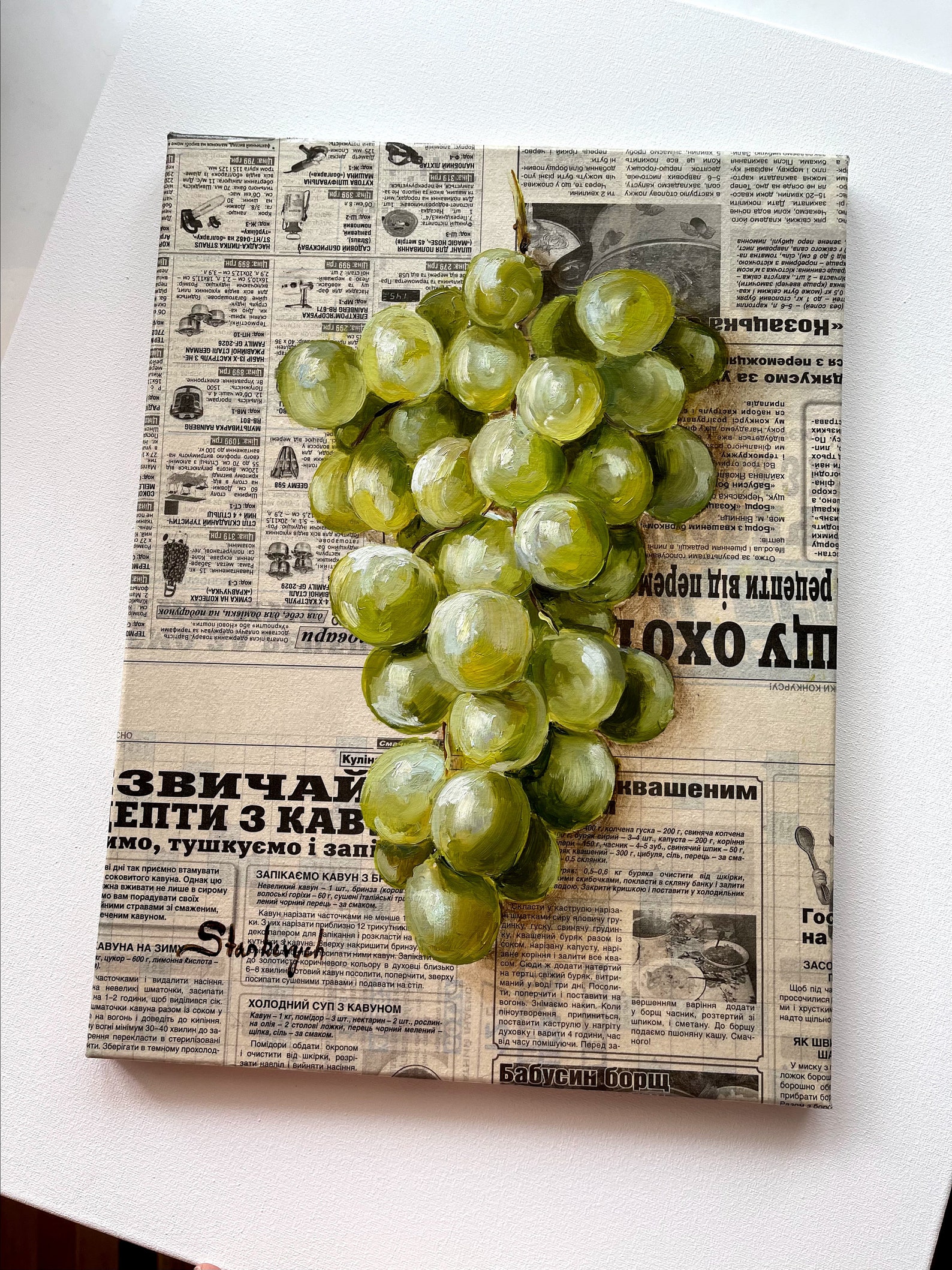 Grape Painting Original Oil Painting Grape Wall Art Fruit - Etsy