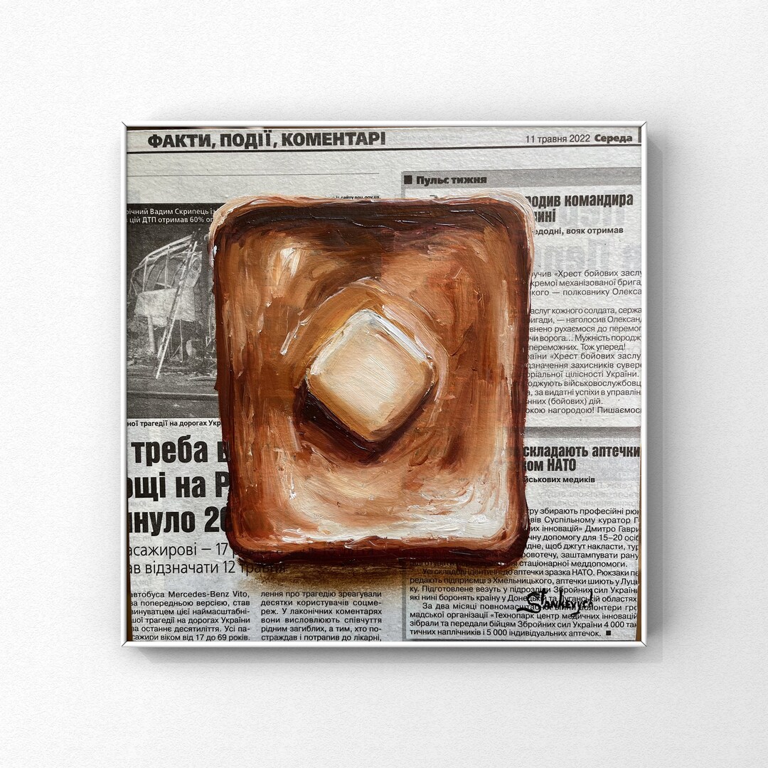 French Toast Painting Blueberry Painting Newspaper Art Food Painting ...