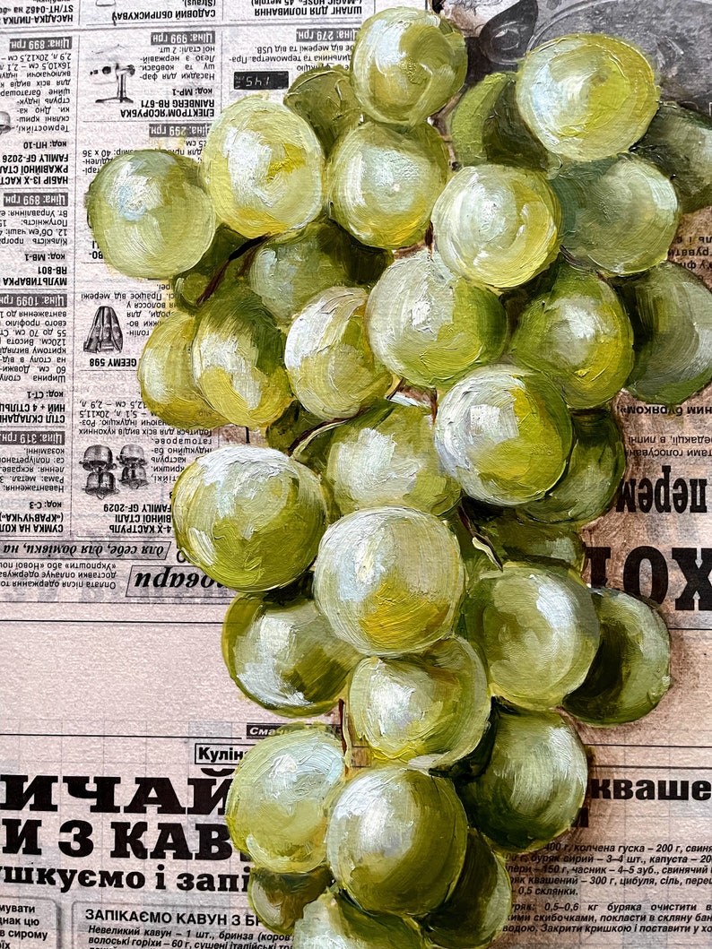 Grape Painting Original Oil Painting Grape Wall Art Fruit - Etsy