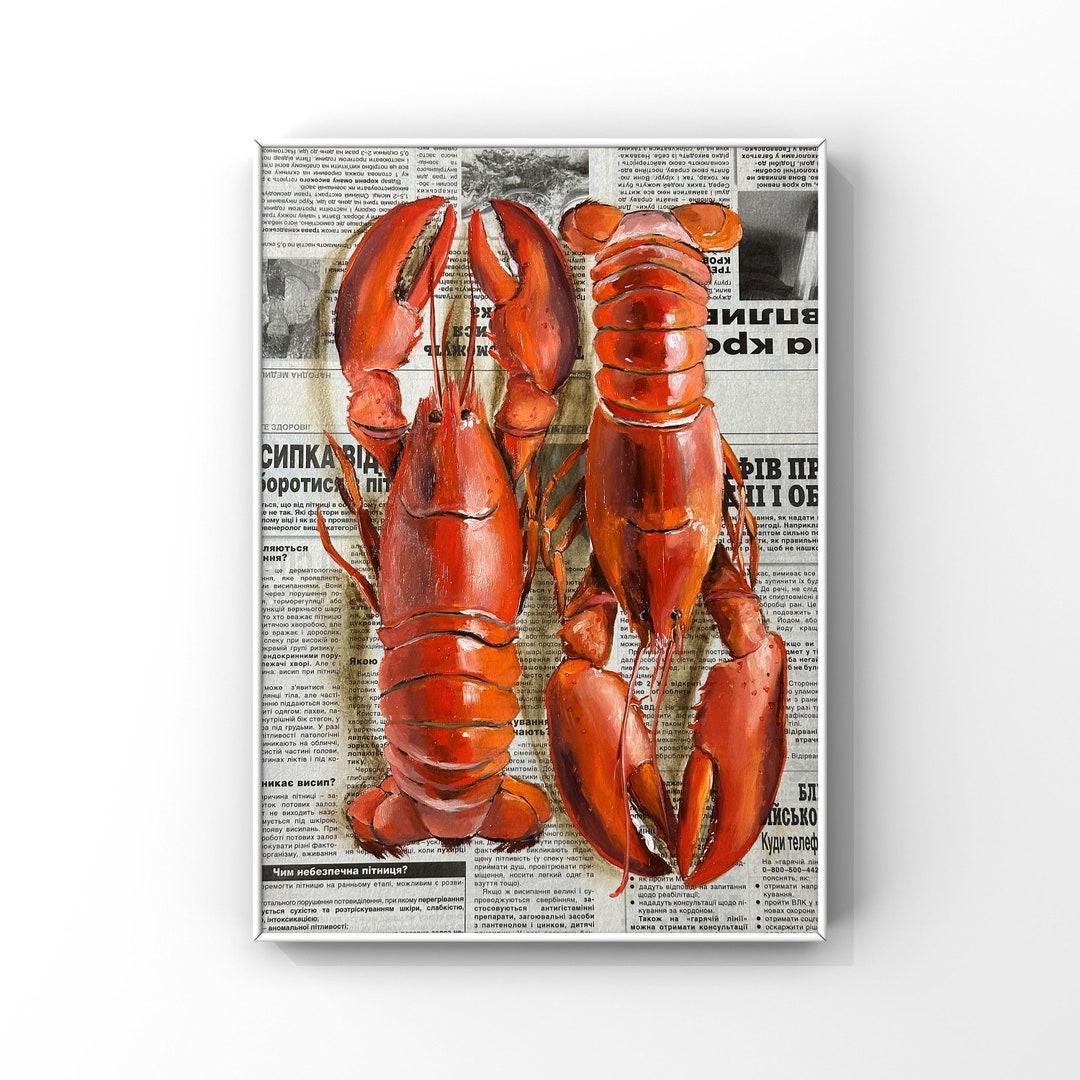 Lobster Painting Seafood Painting Original Oil Painting Coastal ...