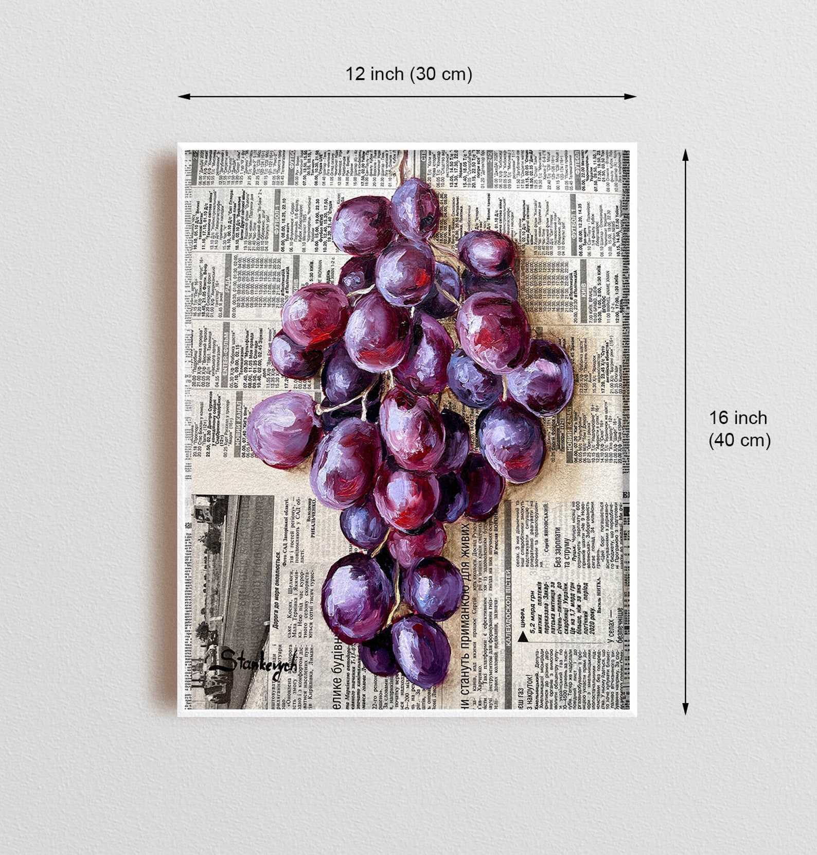 Grape Painting Original Oil Painting Grape Wall Art Fruit - Etsy