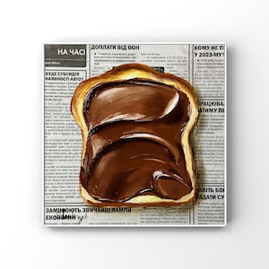 Chocolate Toast Original Oil Painting Bread Painting Food - Etsy