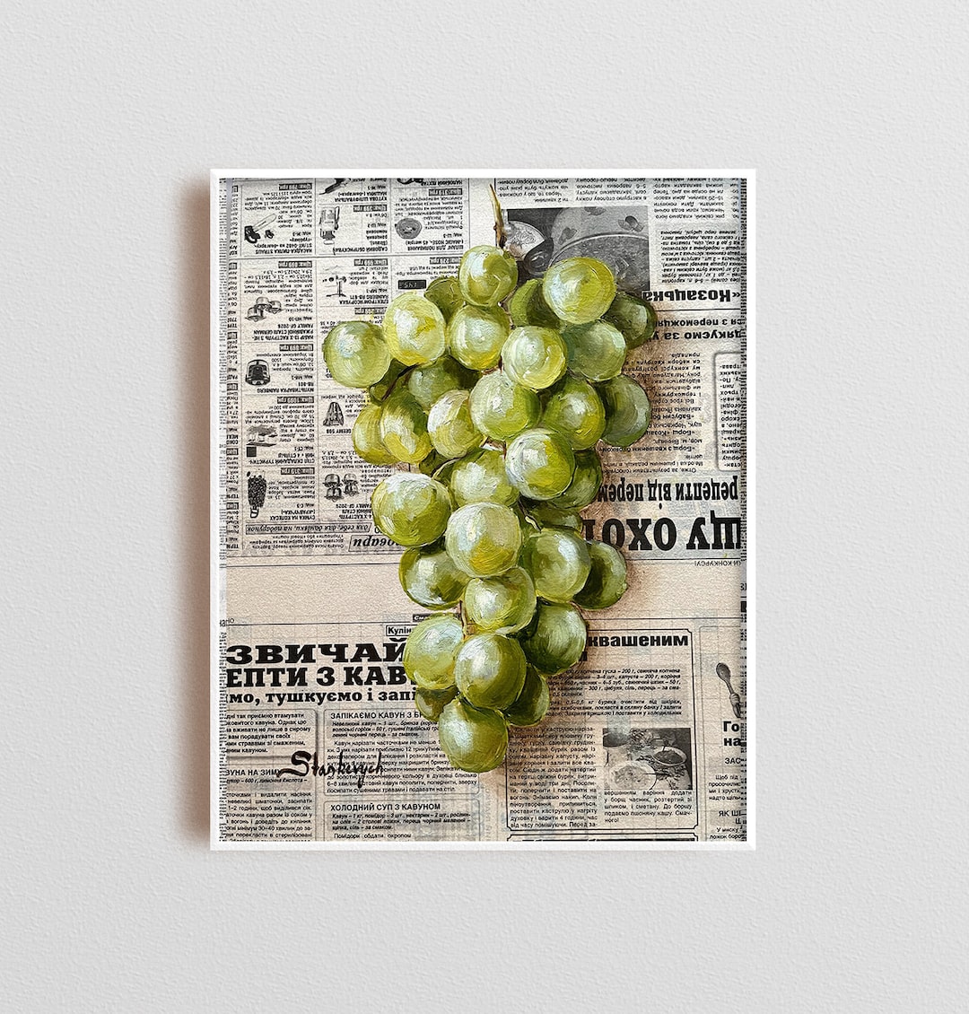 Grape Painting Original Oil Painting Grape Wall Art Fruit - Etsy