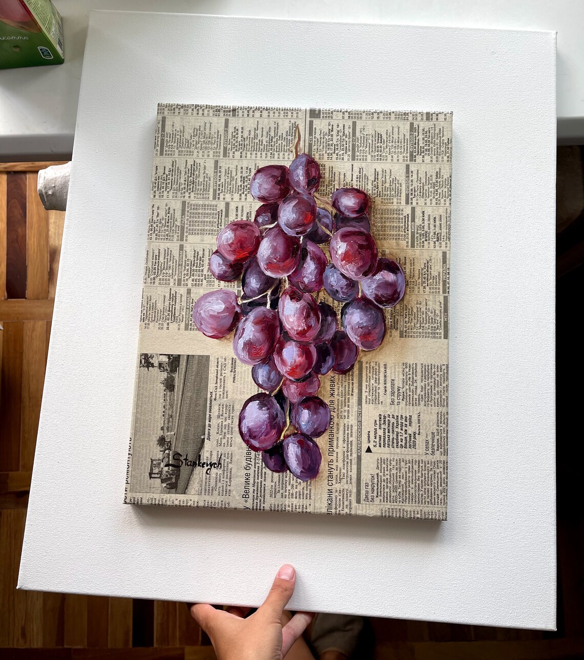 Grape Painting Original Oil Painting Grape Wall Art Fruit - Etsy