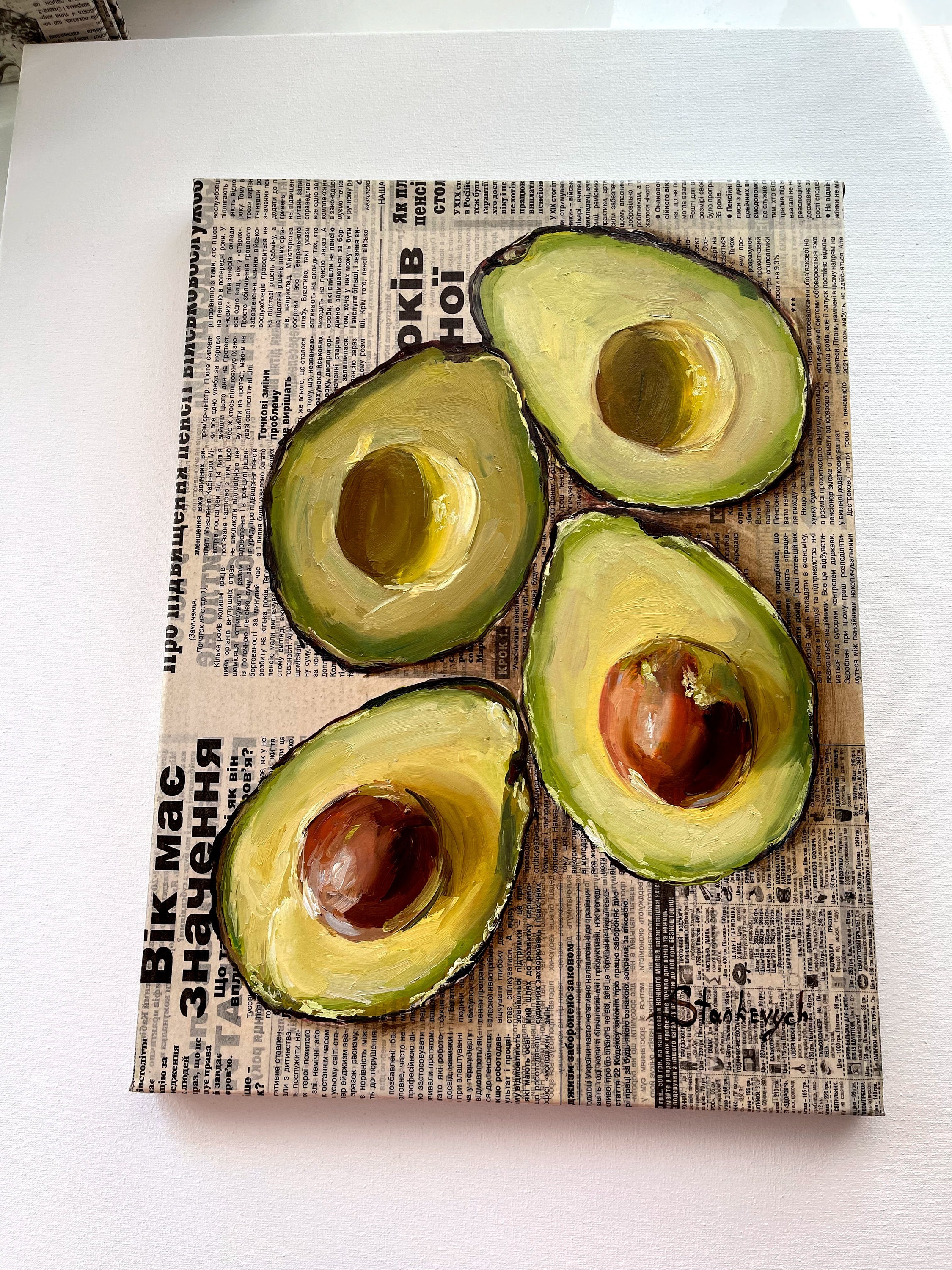 Avocado Wall Art Avocado Painting Original Oil Painting Food Painting ...