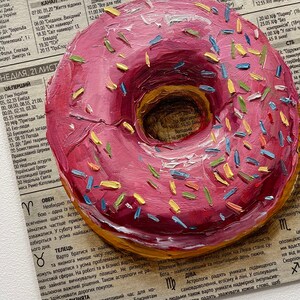 Donut Painting Doughnut Art Donut Wall Art Newspaper Art Dessert ...