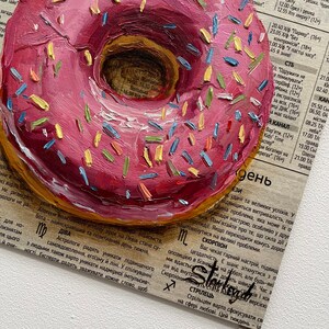 Donut Painting Doughnut Art Donut Wall Art Newspaper Art Dessert ...
