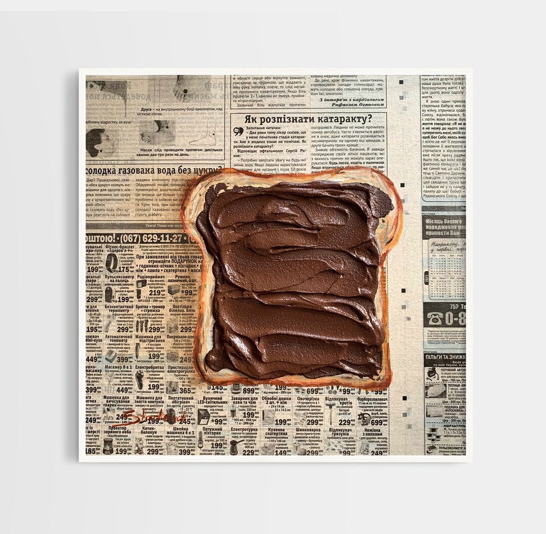 Trendy Wall Art Chocolate Painting Impasto Painting Bread Painting ...