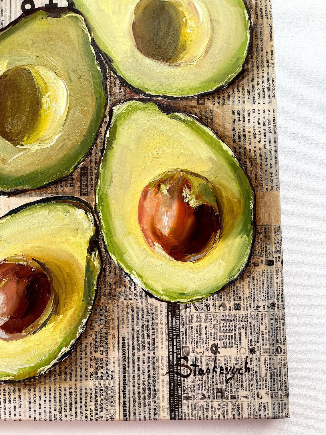 Avocado wall art Avocado painting Original oil painting Food | Etsy