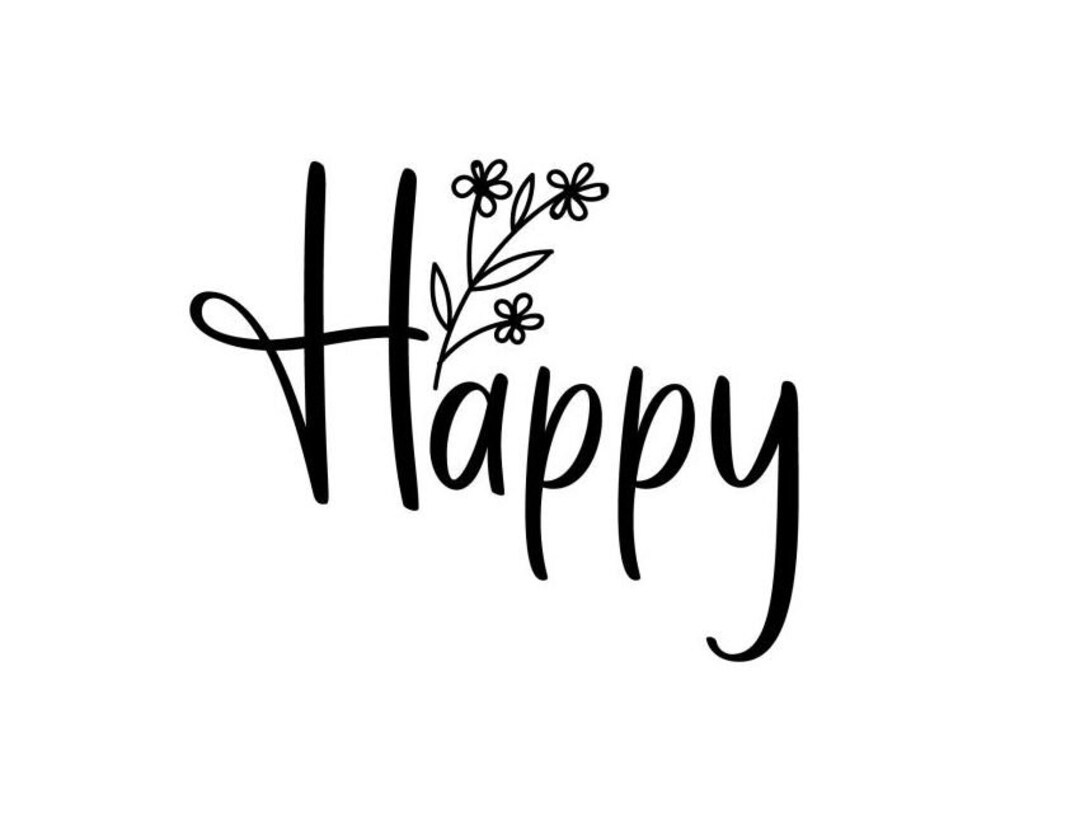 Happy SVG Cut File - Etsy