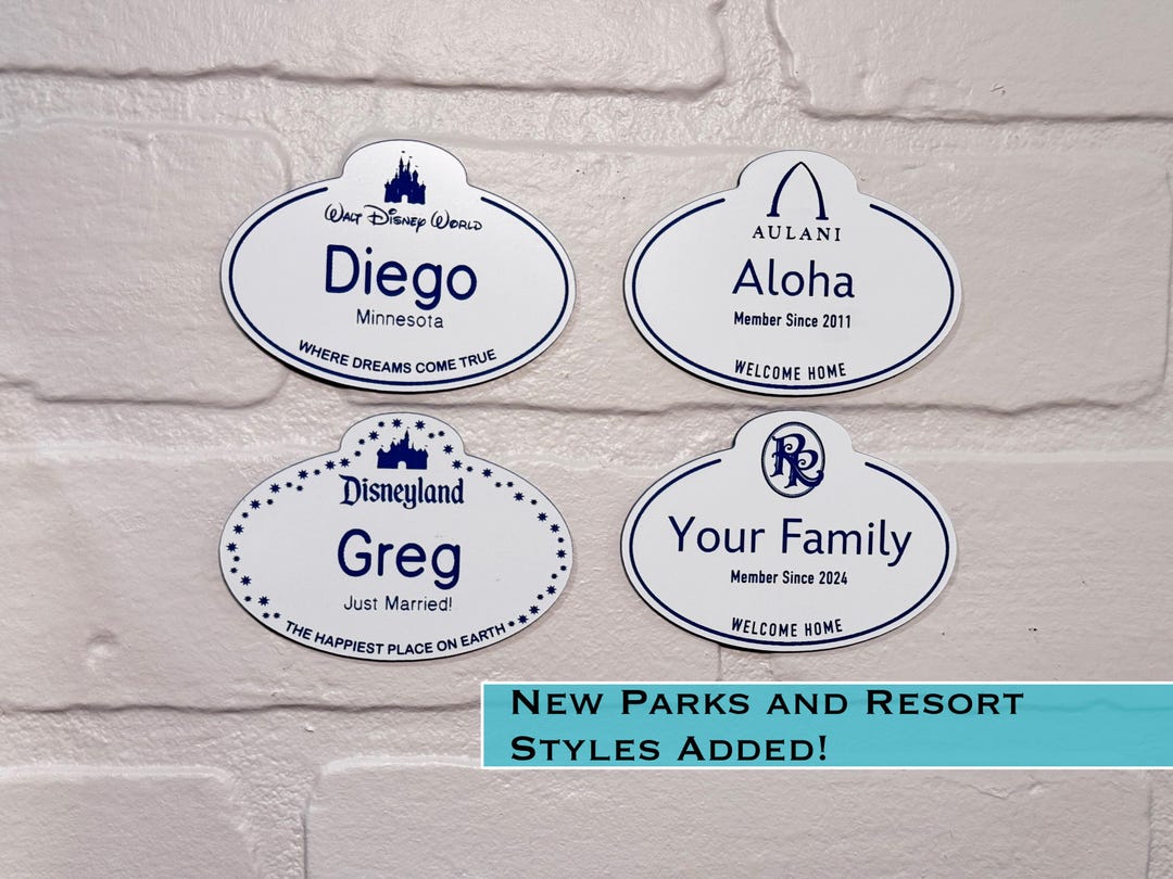 Personalized Cast Member Name Tag - Parks Inspired, Waterproof Cosplay ...