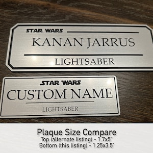 Custom Name Plate for Lightsaber Display – Brushed Metal Look | 3.5x1 ...