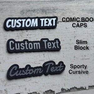 Custom Engraved Car Name Emblem Badge Black With Brushed Silver ...
