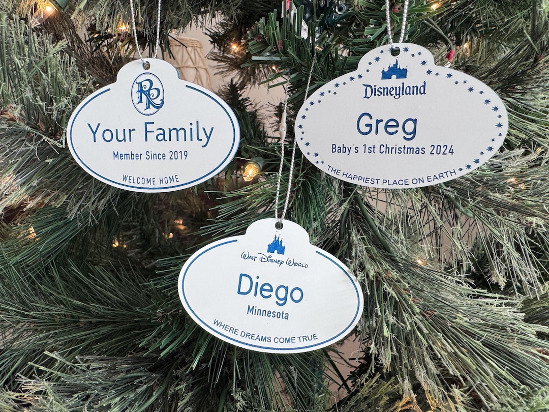 Personalize Ornaments: Cast Member Name Tags & Parks Inspired Ready to ...