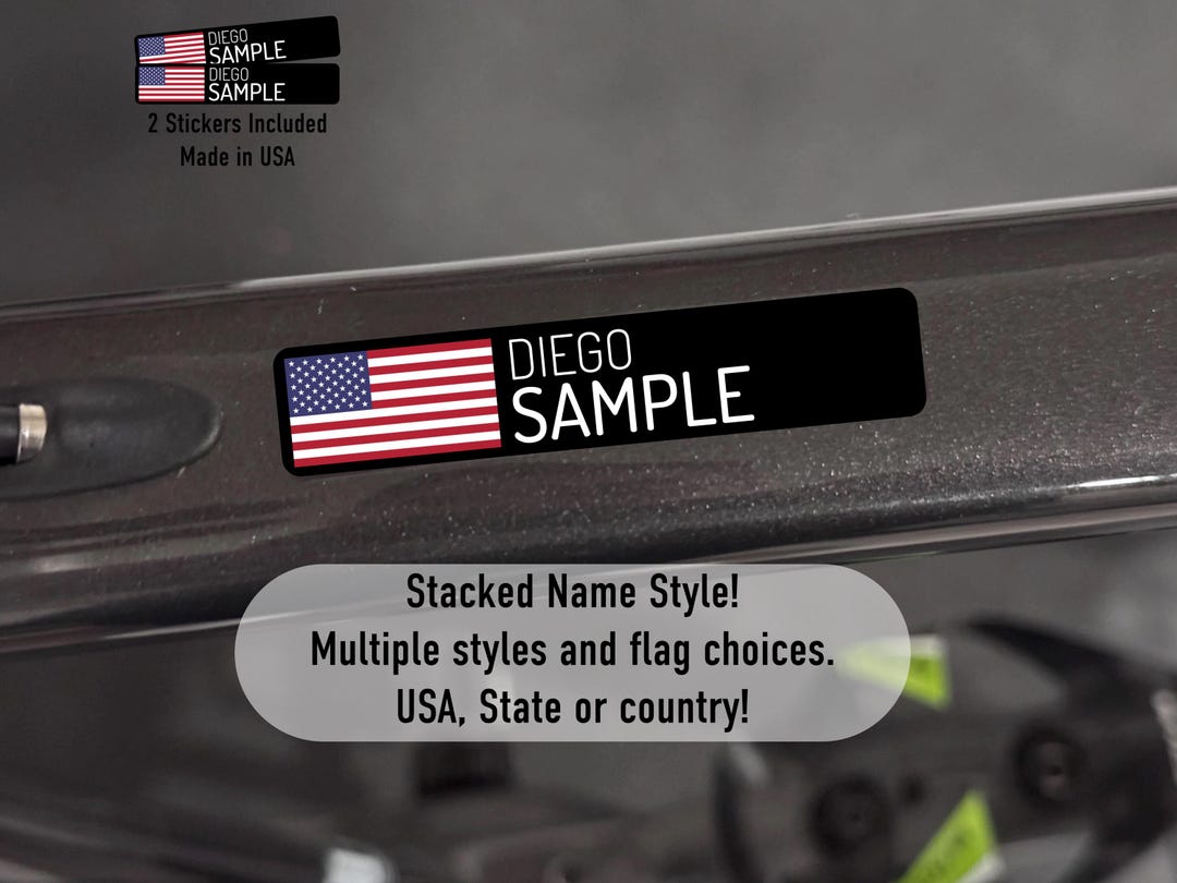 Bike Name Stickers (pair) for Bike Frame (stacked Name). Custom ...