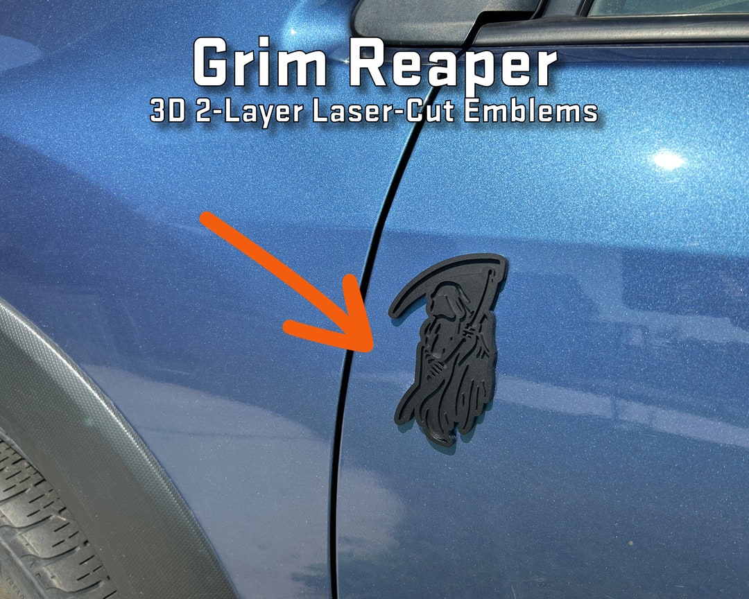 Grim Reaper Car Name Emblem Badge Two-layer With Car-safe - Etsy