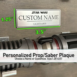 Custom Name Plate for Lightsaber Display – Brushed Metal Look | 3.5x1 ...