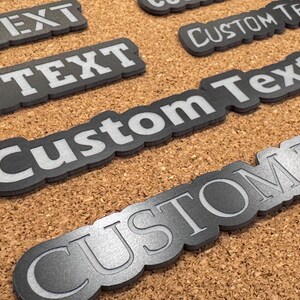 Custom Engraved Car Name Emblem Badge - Black With Gray- Customized ...